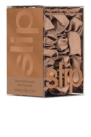 Slip Assorted Scrunchies Set Of 3 - Light Brown