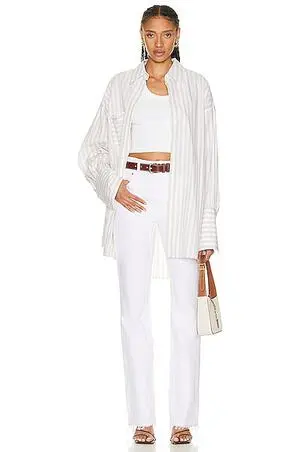 AGOLDE Cropped Poppy Tank - White