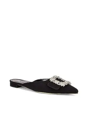 Manolo Blahnik Maysale 10 Jewel Mule - Black