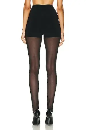 Norma Kamali Legging With Mesh Bottom Footie