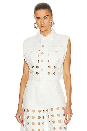 Alaïa Cutout Denim Vest