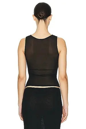HELSA Sheer Knit Draped Top