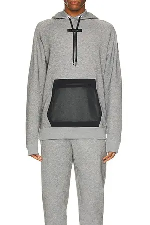 On Hoodie With Mesh Kangaroo Pocket - Grey