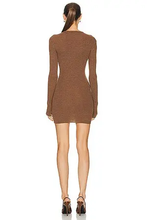 Wardrobe.NYC Ribbed Long Sleeve Mini Dress