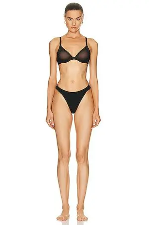 CUUP Mesh Plunge Bra - Black