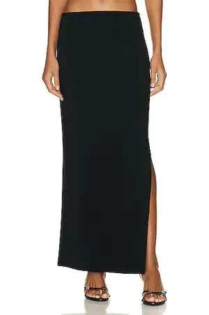 Norma Kamali Side Slit Full Length Skirt