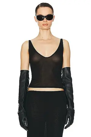 HELSA Sheer Knit Tank Top