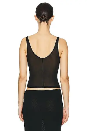 HELSA Sheer Knit Tank Top