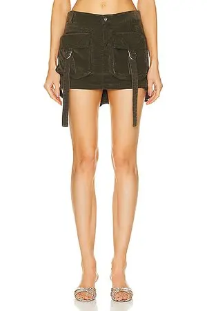 Blumarine Cargo Mini Skirt - Dark Olive