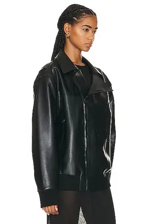 Norma Kamali Oversized Moto Jacket - Black