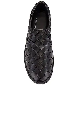 Bottega Veneta Sawyer Intrecciato Leather Sneaker - Black