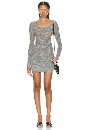 Alaïa Lace Mini Dress - Ciment