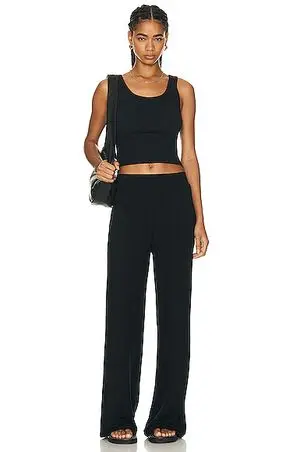 LESET Lauren Pleated Pocket Pant - Black