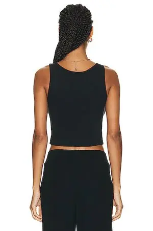 Eterne Ribbed Cropped Scoop Neck Tank Top