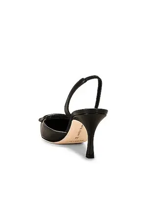 Manolo Blahnik Maysli 70 Nappa Slingback With Oversized Buckle