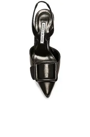 Manolo Blahnik Maysli 70 Nappa Slingback With Oversized Buckle