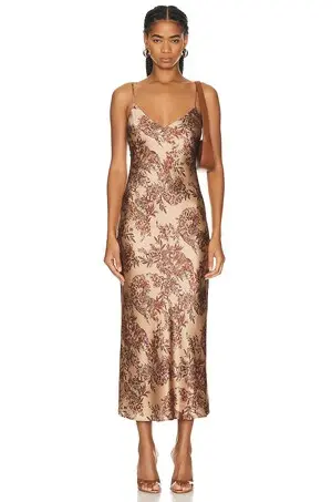 L'Agence Seridie Midi Length Slip Dress