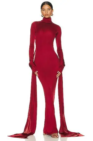 HELSA Slinky Jersey Sarong Maxi Dress