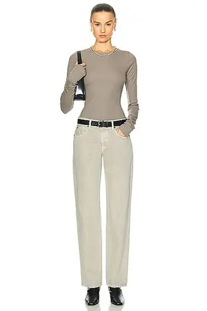 Eterne Long Sleeve Fitted Top - Clay