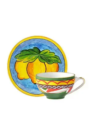 DOLCE & GABBANA CASA Carretto Lemon Espresso Cup And Saucer Set - Multi