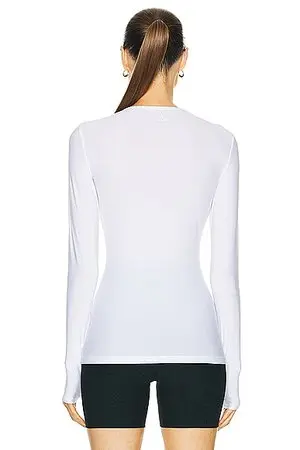 Beyond Yoga Featherweight Classic Crew Pullover Top - Cloud White