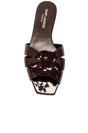 Saint Laurent Tribute Flat Sandal - Barolo