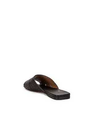 Alaïa Vienne Leather Slides - Noir