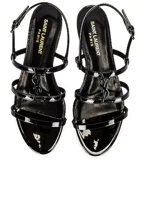 Saint Laurent Cassandra Flat Sandal - Nero