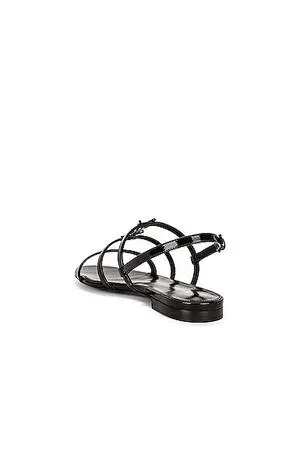 Saint Laurent Cassandra Flat Sandal - Nero