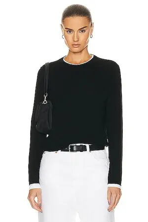 Guest In Residence Shrunken Crew Cashmere Top - Midnight