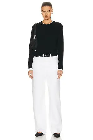 Guest In Residence Shrunken Crew Cashmere Top - Midnight