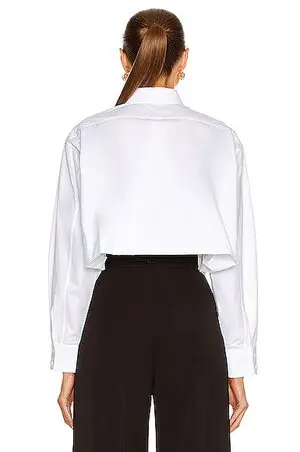 Alaïa Cotton Poplin Long Sleeve Top