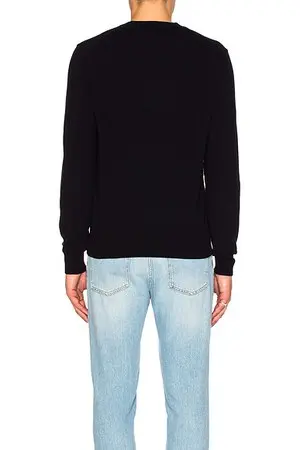 Play Comme Des Garcon V Neck Double Emblem Sweater - Black