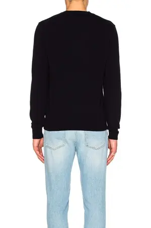 Play Comme Des Garcon V-neck Double Emblem Sweater