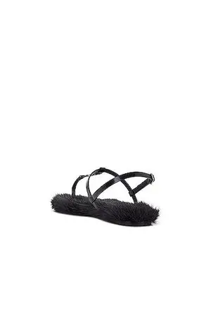 Saint Laurent Cassandra Flat Sandal - Nero