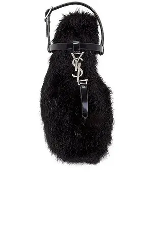 Saint Laurent Cassandra Flat Sandal - Nero