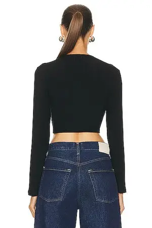LESET Lauren Crop Cardigan - Black