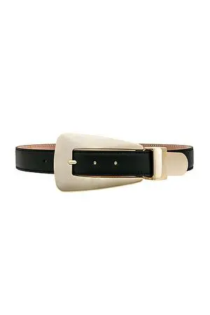 Khaite Lucca 30mm Belt With Gold Buckle - Black