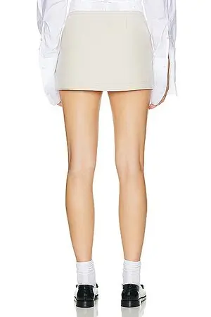 HELSA Workwear Apron Mini Skirt - Ecru