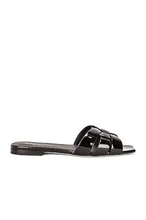 Saint Laurent Tribute Nu Pieds Flat Sandals - Noir