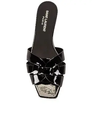 Saint Laurent Tribute Nu Pieds Flat Sandals - Noir