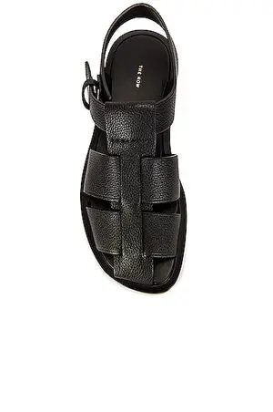 THE ROW Fisherman Leather Sandals - Black