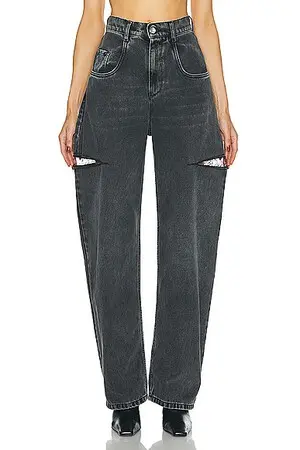 MAISON MARGIELA Cut Out Wide Leg Jeans