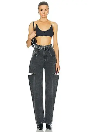 MAISON MARGIELA Cut Out Wide Leg Jeans