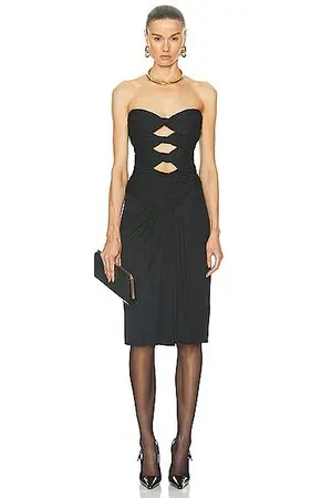 Saint Laurent Black Viscose Bandeau Top