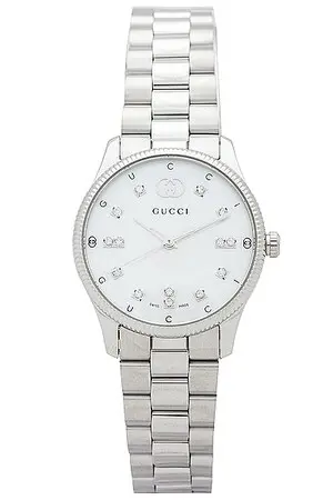 Gucci G-timeless Slim Diamond Watch - Silver