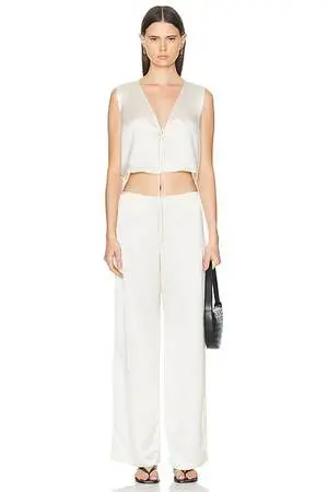 LESET Barb Wide Leg Pant - Creme