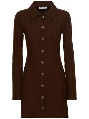 REFORMATION REFORMATION Benton Knitted Mini Dress - Brown