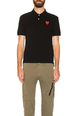 Play Comme Des Garcon Polo T-shirt - Black