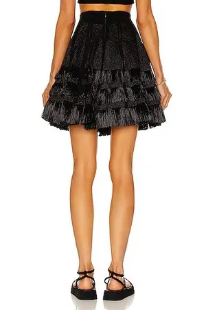Alaïa Courte Raphia Franges Skirt